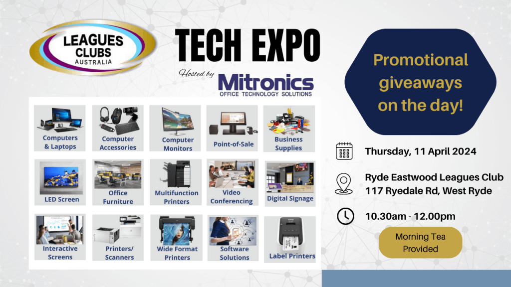 LCA Tech Expo - hosted by Mitronics - Leagues Club Australia